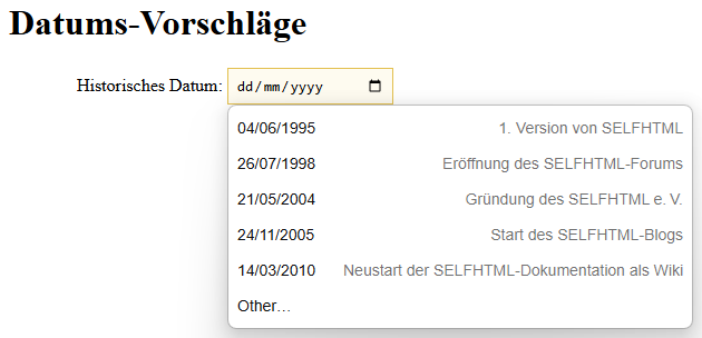 Formulare/Eingabe von Zeitangaben – SELFHTML-Wiki